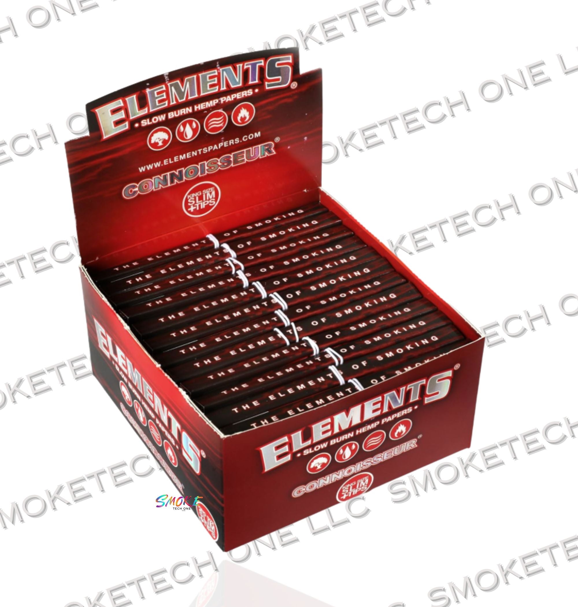 Elements RED Connoisseur King Size Slim Hemp Papers + Tips – Smoke Tech ...