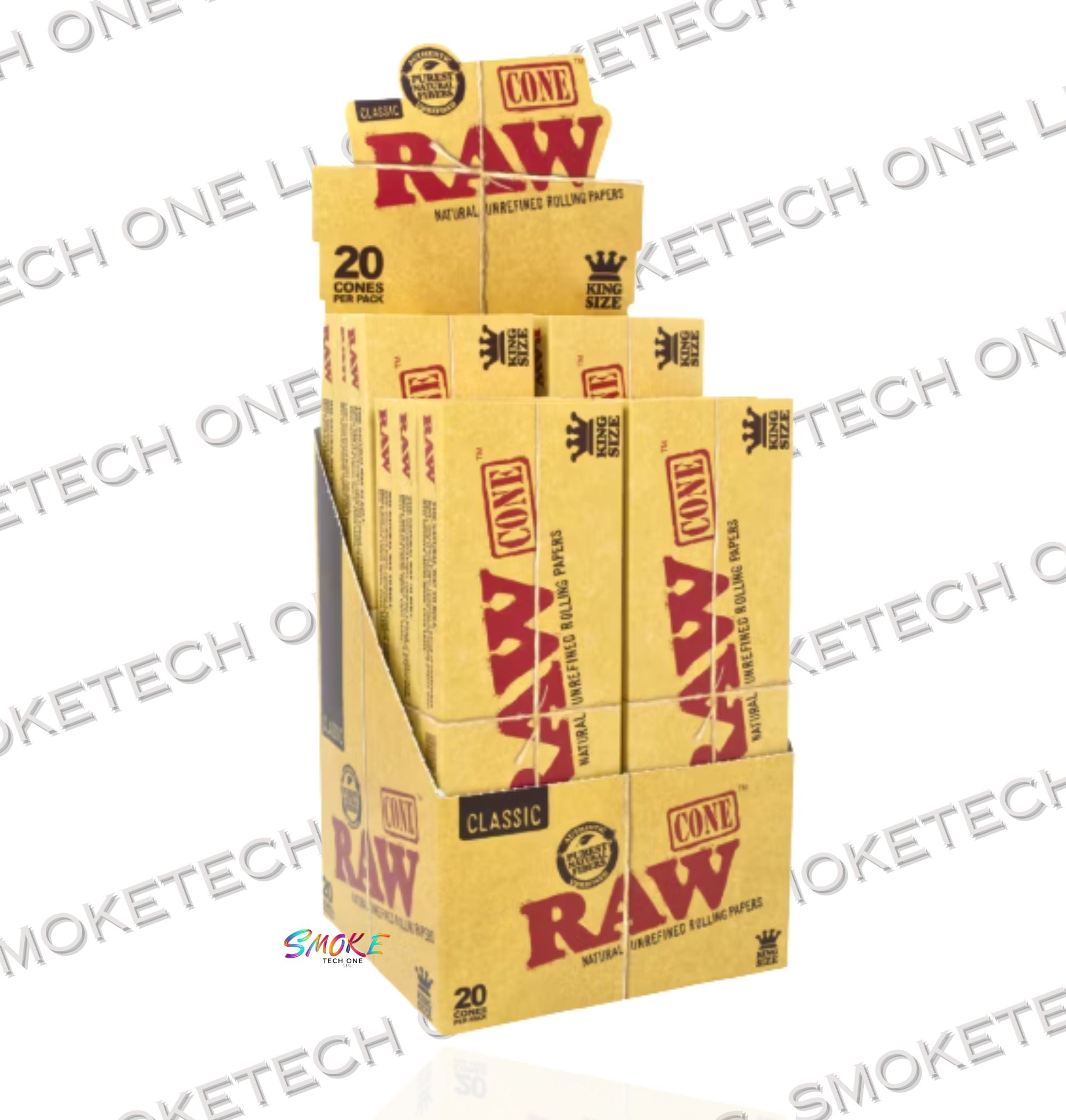 RAW Classic King Size Cones - 20 Pack – Smoke Tech One LLC