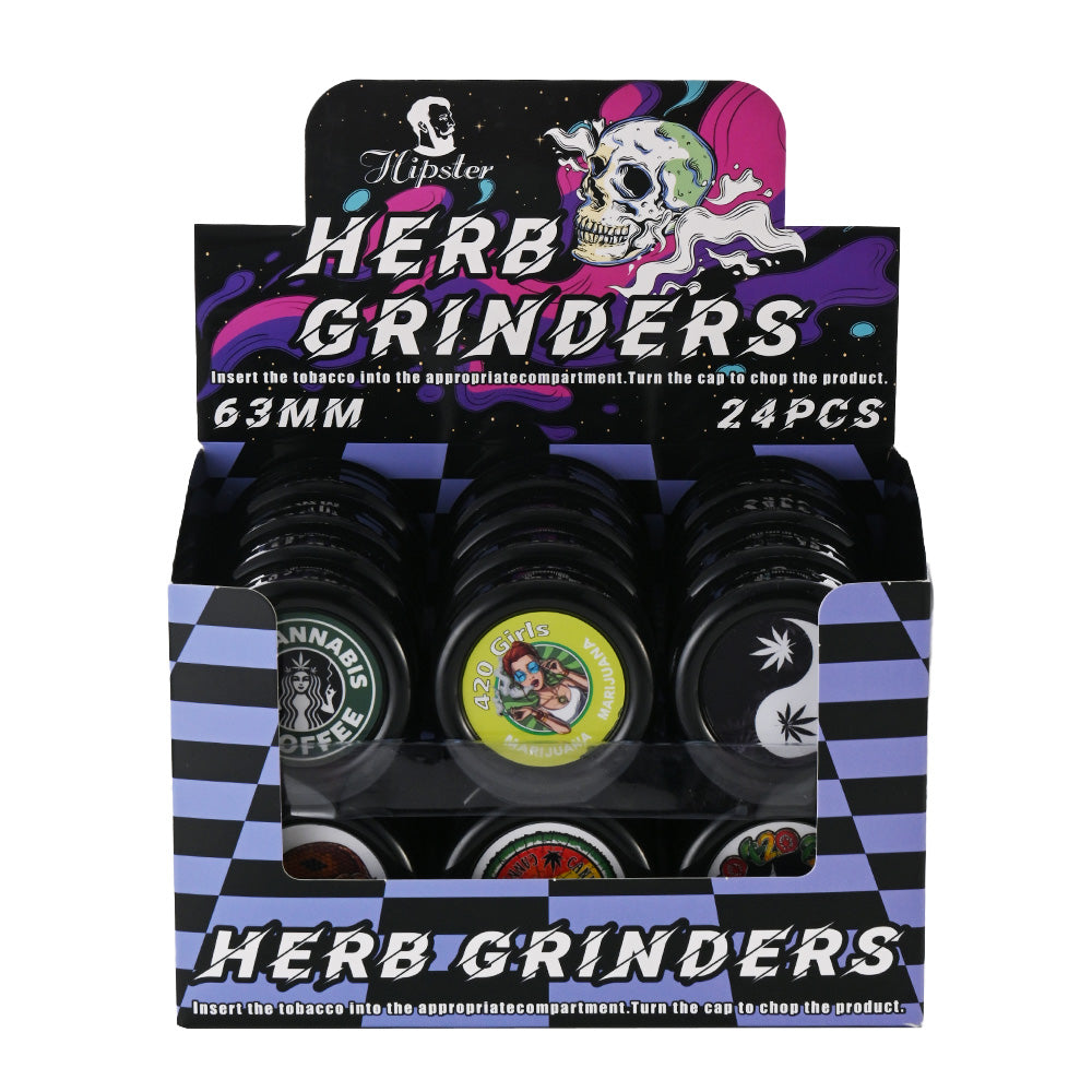 Hipster Black Acrylic 3-Piece Grinder XK003 – Smoke Tech One LLC